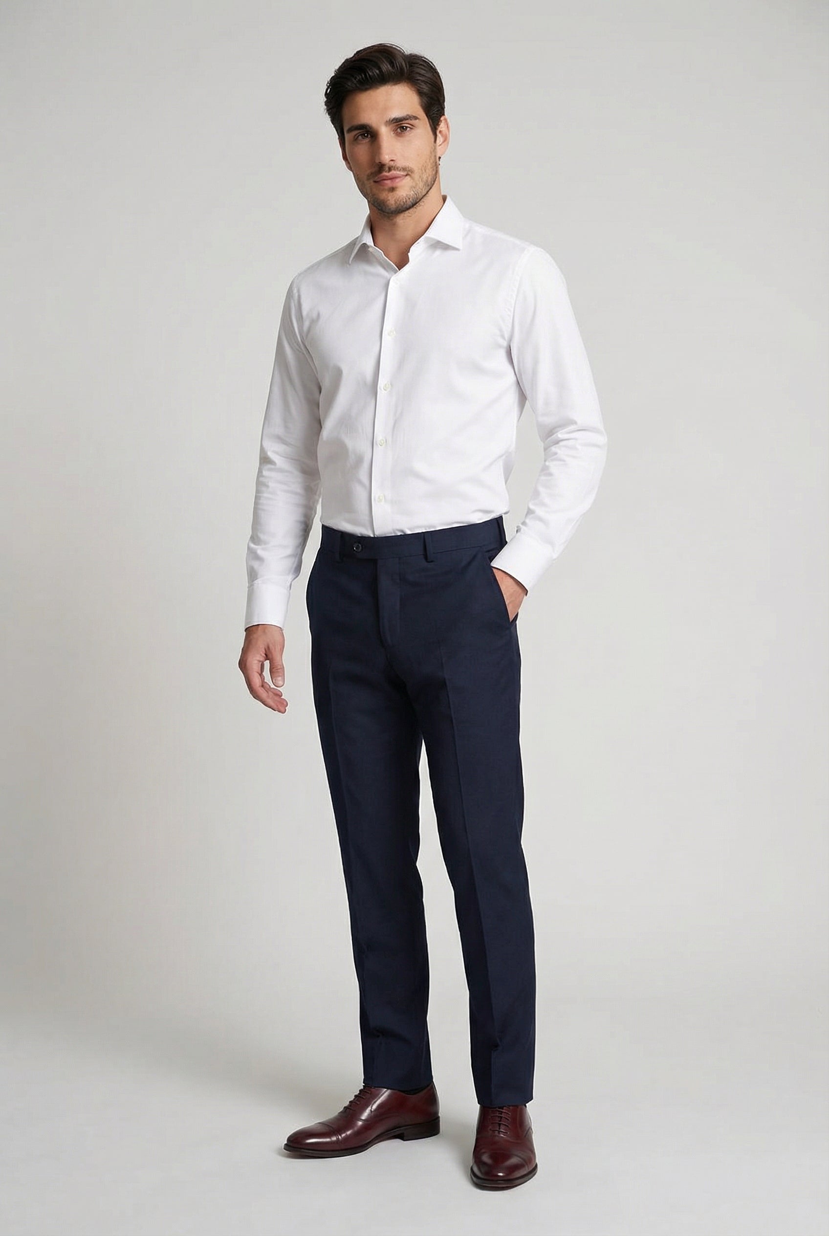 Men’s Navy Cotton Linen Dress Trousers |Sirri Suit Separates