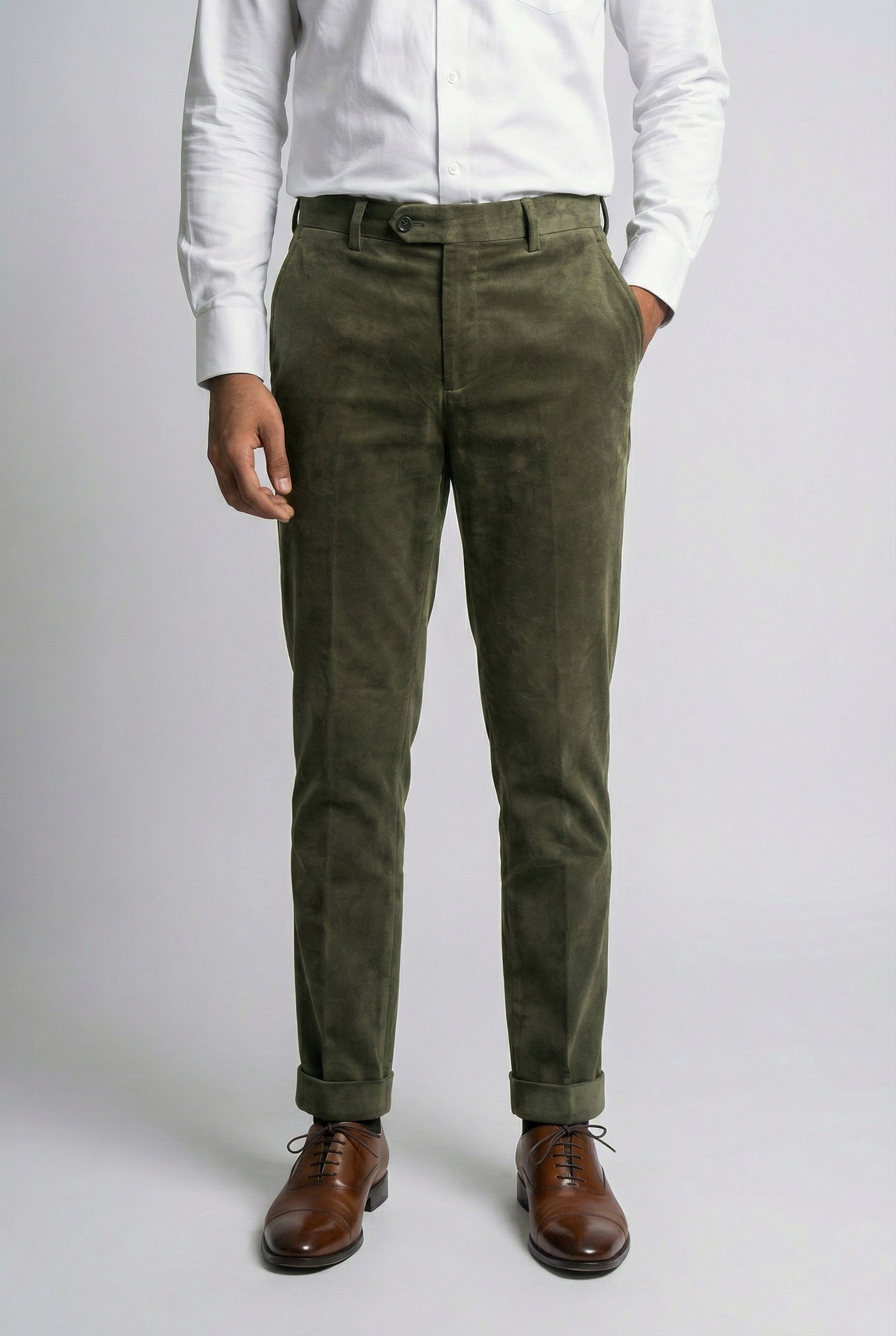 Men’s Green Cotton Corduroy Trousers | Sirri Suit Separates