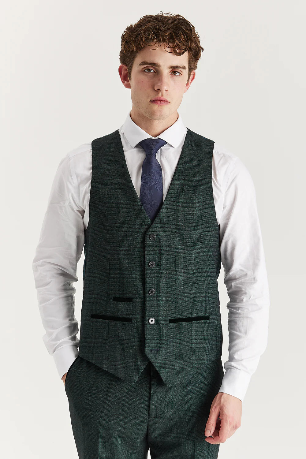 Men’s Tailored Fit Glen Check Waistcoat | Sirri Formalwear