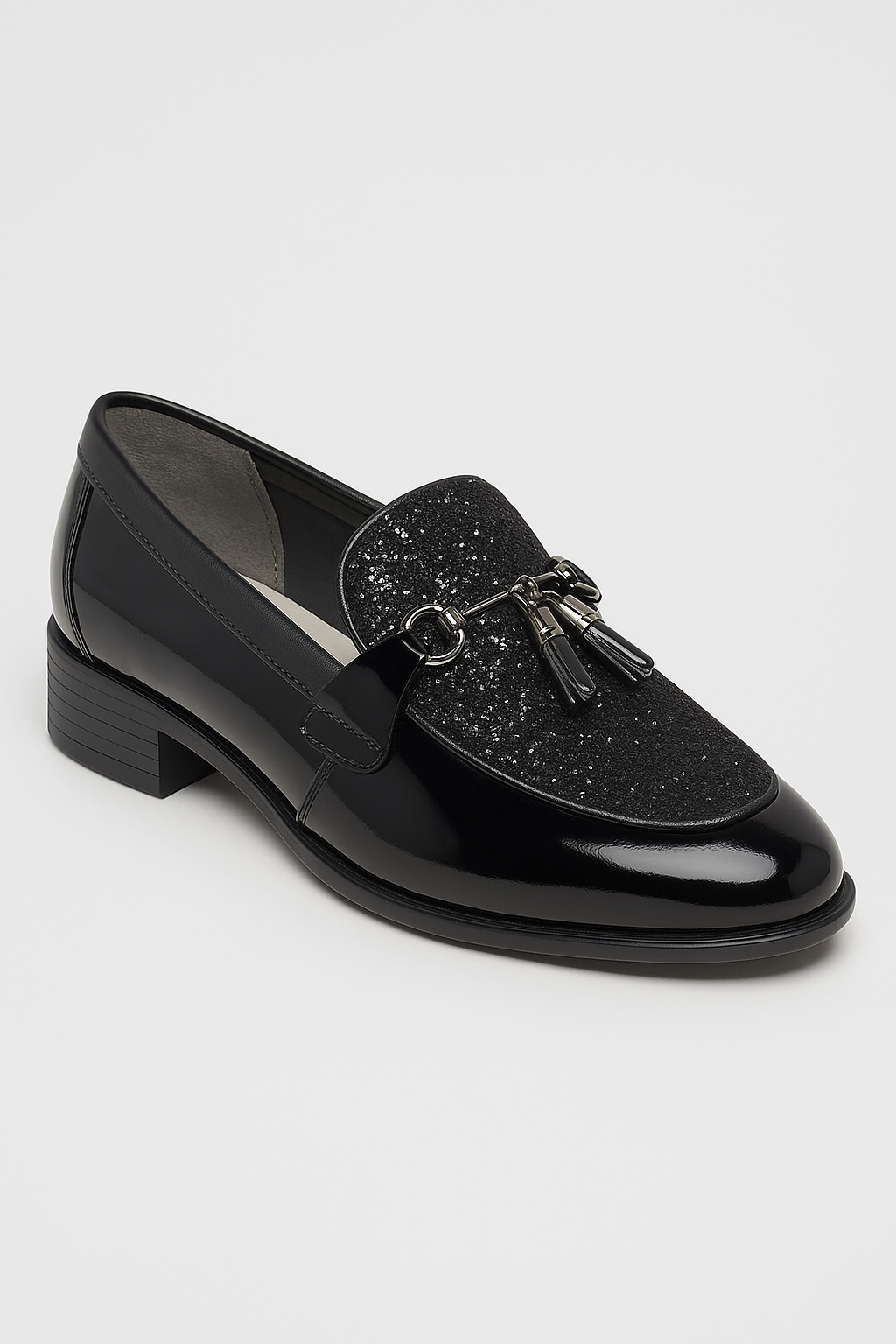 Men's Patent Glitter Loafers Tassel Slip-On Shoes | Sirri