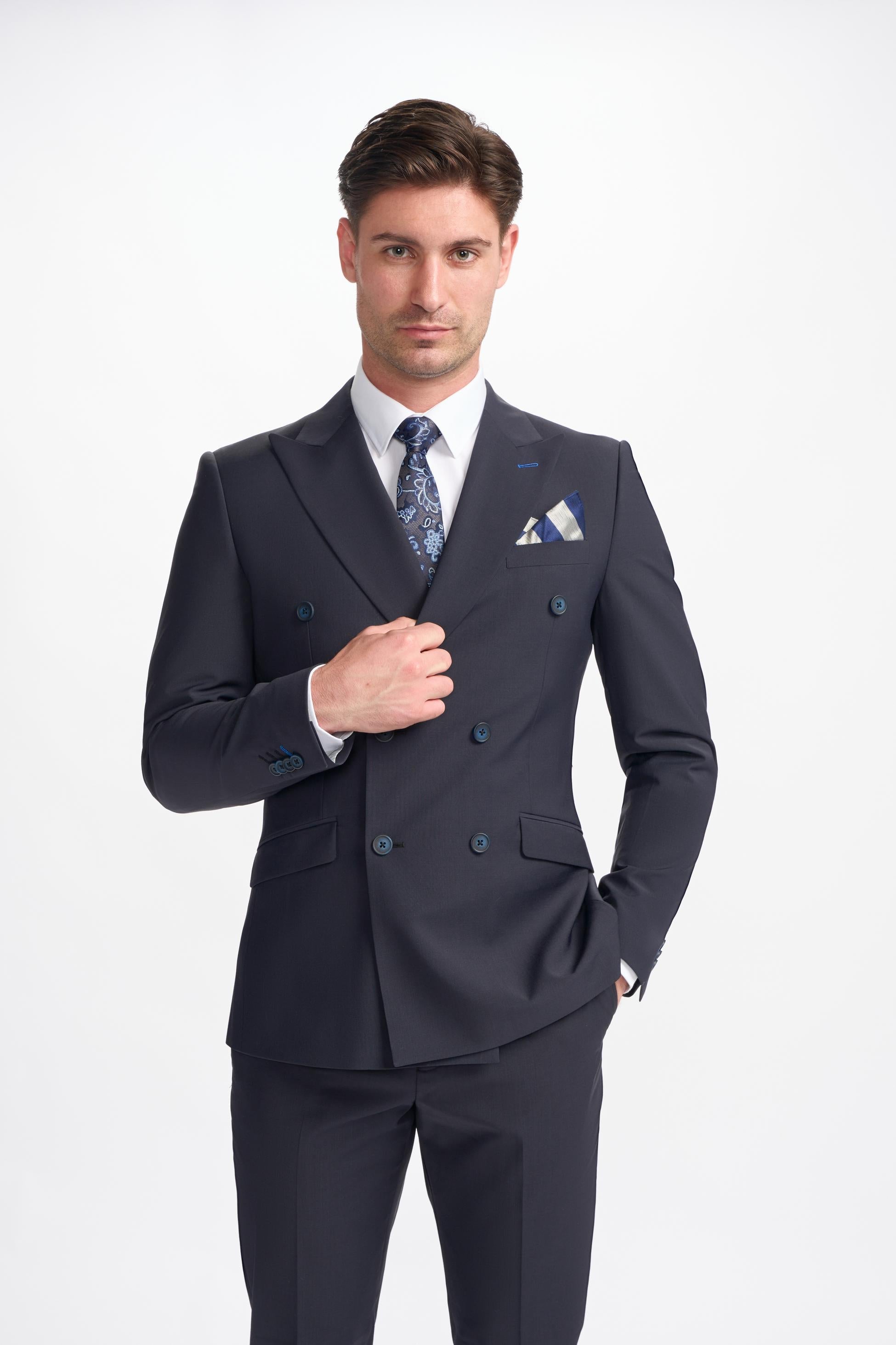 Stylish Double-breasted 2PC Formal Suit | SIRRI Men's Wear