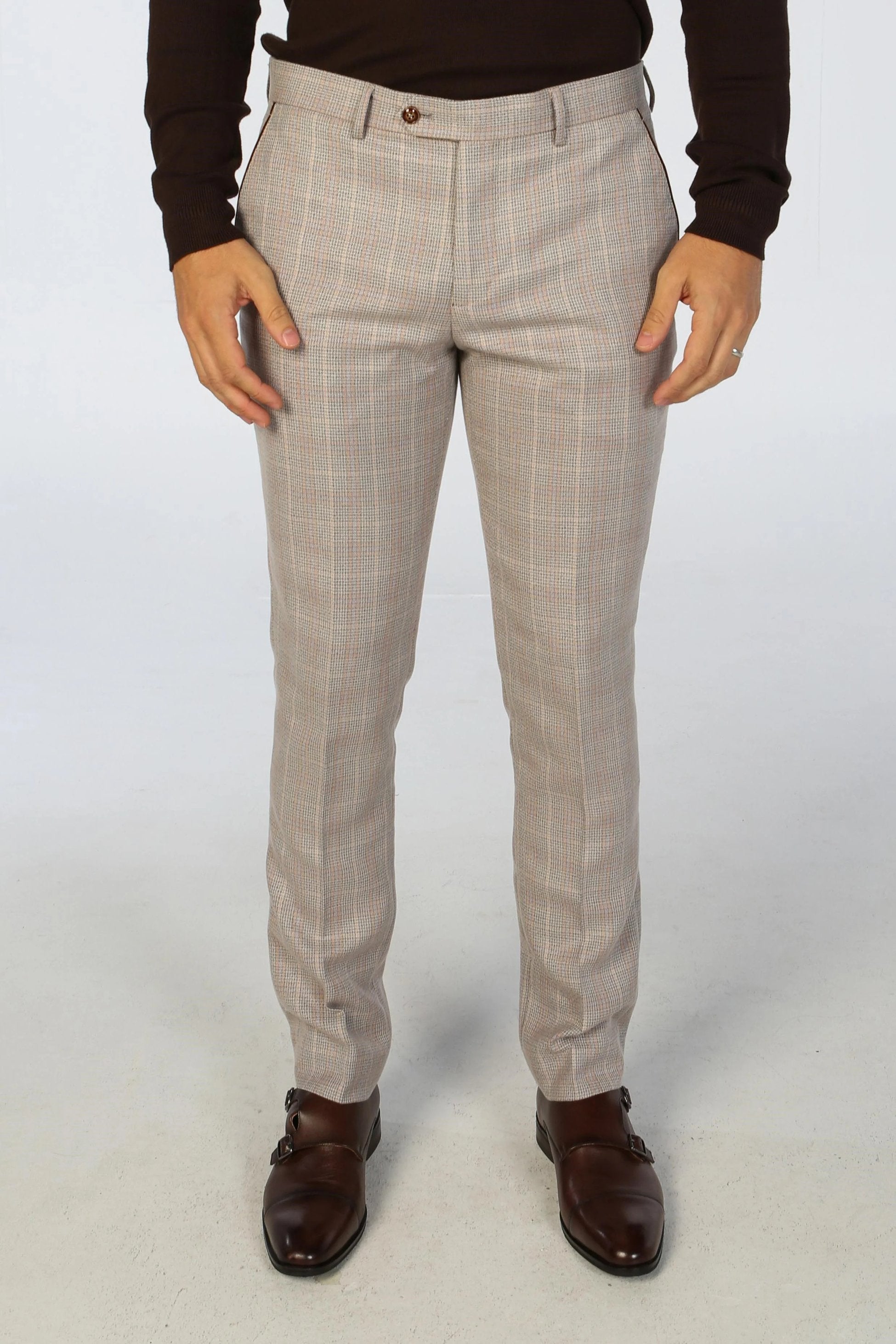 Elegant Men's Check Suit Trousers | SIRRI Formal Wear