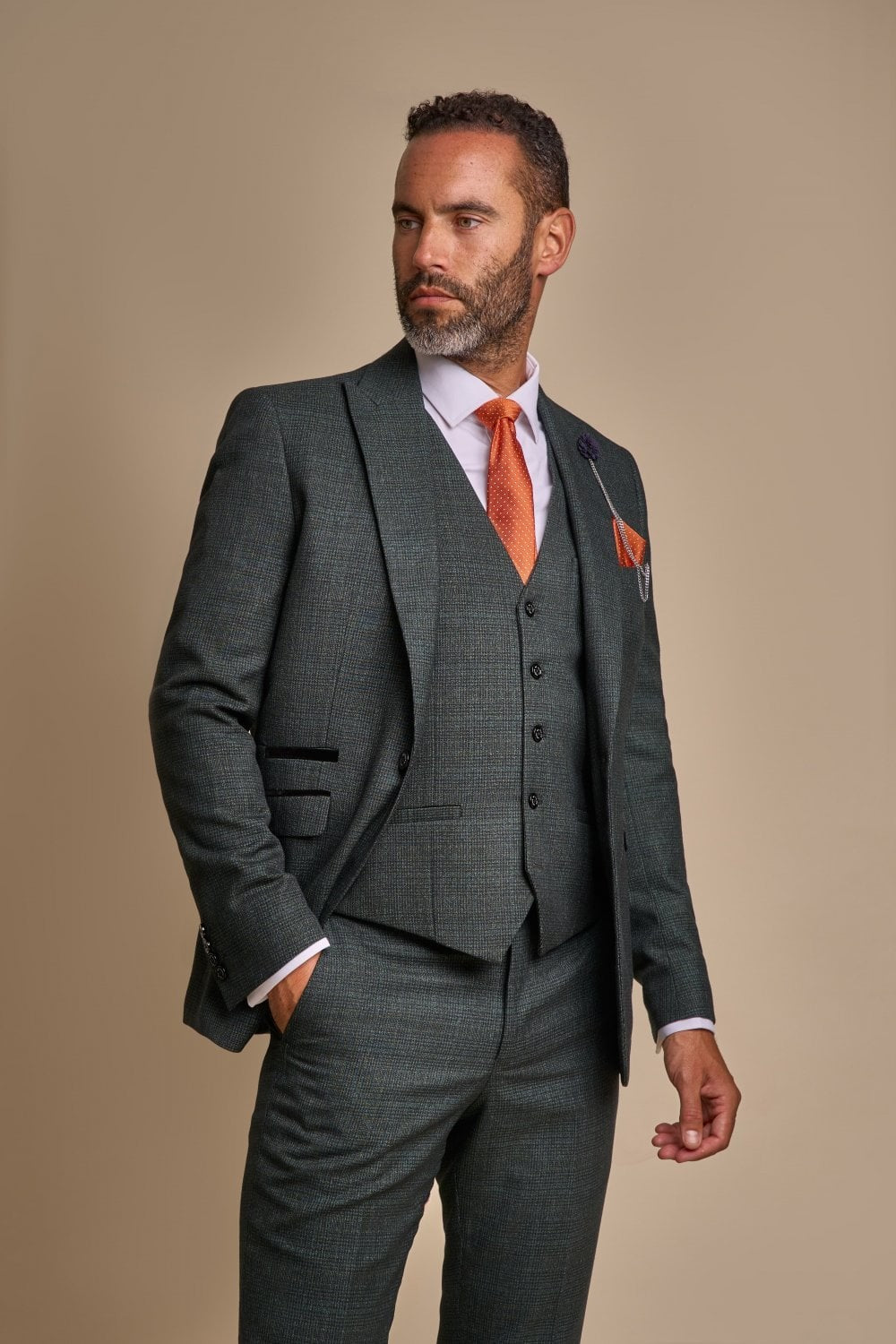 Men's Check Slim Fit Wedding Business 3 Piece Suit Set |SIRRI Men's ...